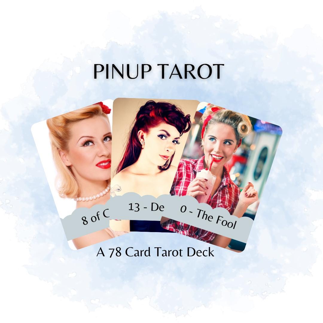 Printable Tarot Cards - Pin up Tarot Deck - Etsy