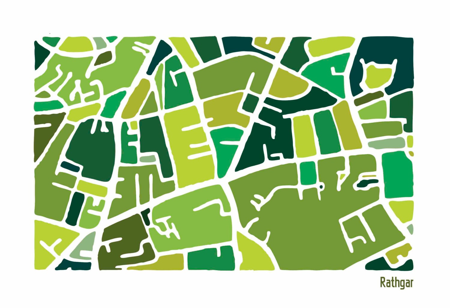 Rathgar Map Original Illustration Print - Etsy