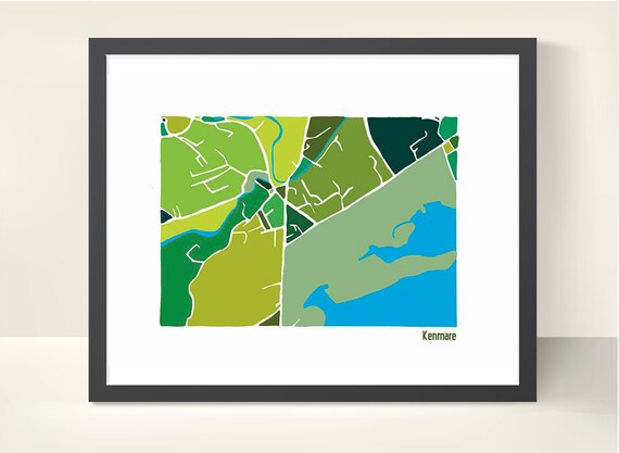 Kenmare Map Original Illustration Print | Etsy