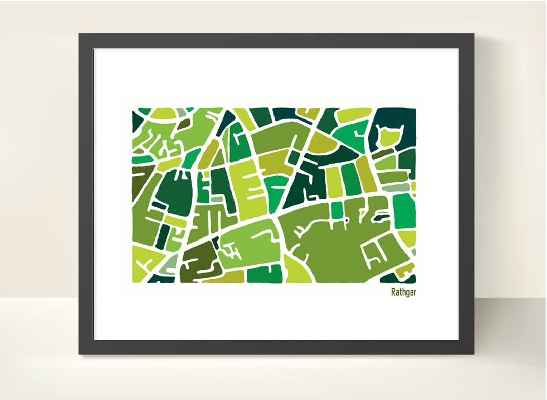 Rathgar Map Original Illustration Print - Etsy