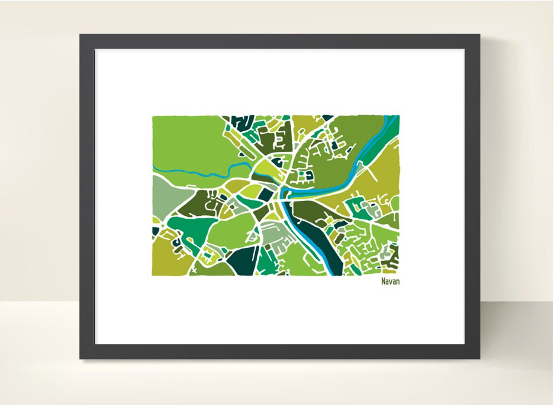 Navan Ireland Map Original Illustration Print - Etsy