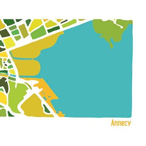 Annecy France Map Original Illustration Print - Etsy