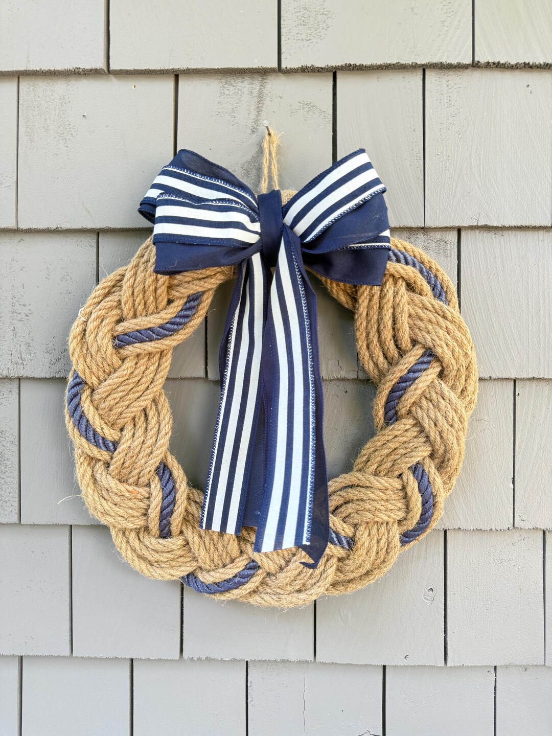 Nautical Coastal Rope Wreath. Lakehouse, Farmhouse, Beach House Front ...