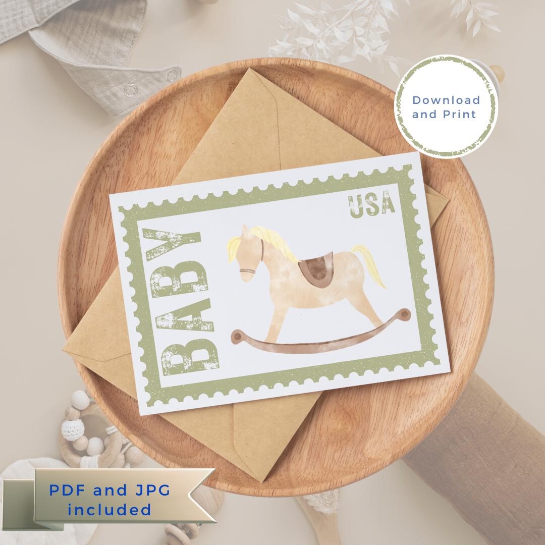Baby Shower Card PRINTABLE | Gender Neutral | Girl or Boy Shower ...