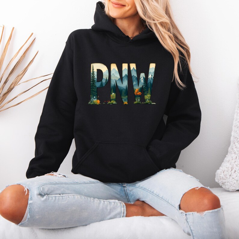 PNW Forest Hoodie| PNW Hoodie | Pacific Northwest Unisex Sweatshirt ...