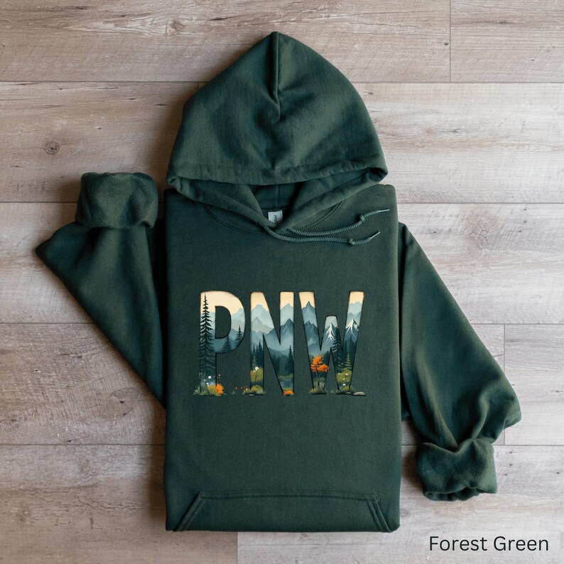 PNW Forest Hoodie| PNW Hoodie | Pacific Northwest Unisex Sweatshirt ...