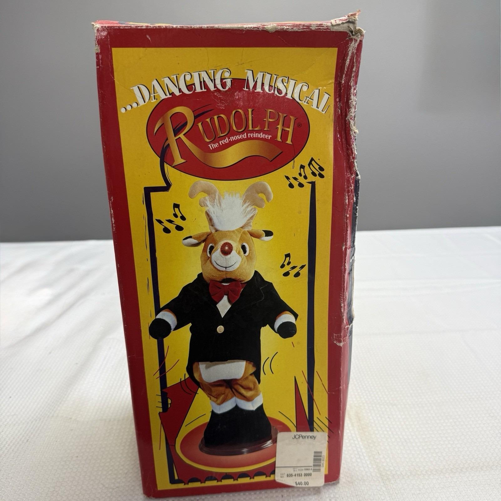 Vintage Christmas Dancing Musical Rudolph Red Nosed Reindeer Animated ...