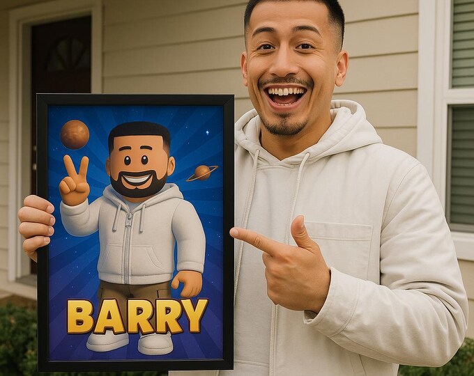 Custom Roblox Character Poster – Personalized 3D Style Avatar Wall Art ...