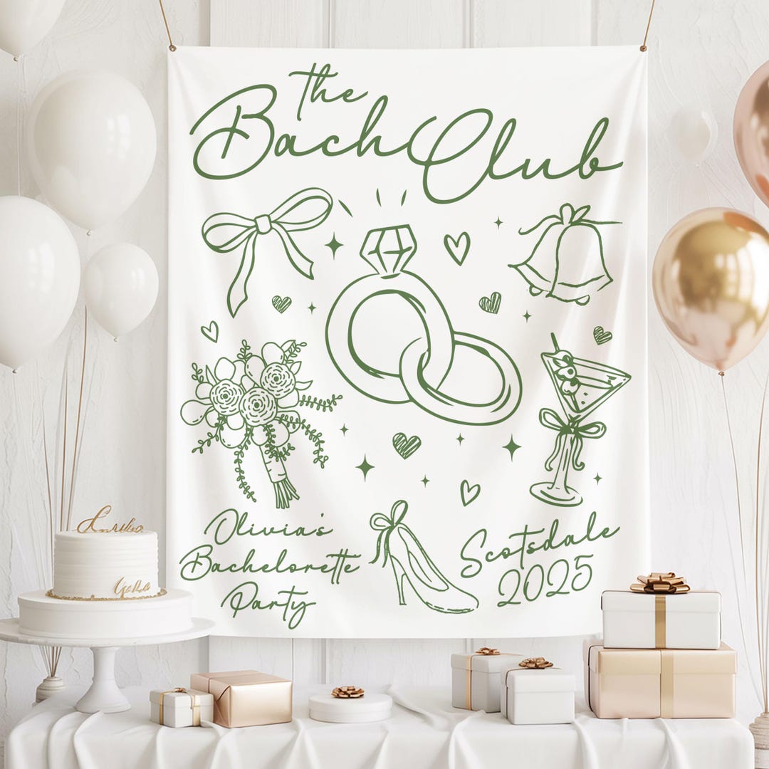 The Bach Club Bachelorette Banner, Personalized Bride to Be Party ...