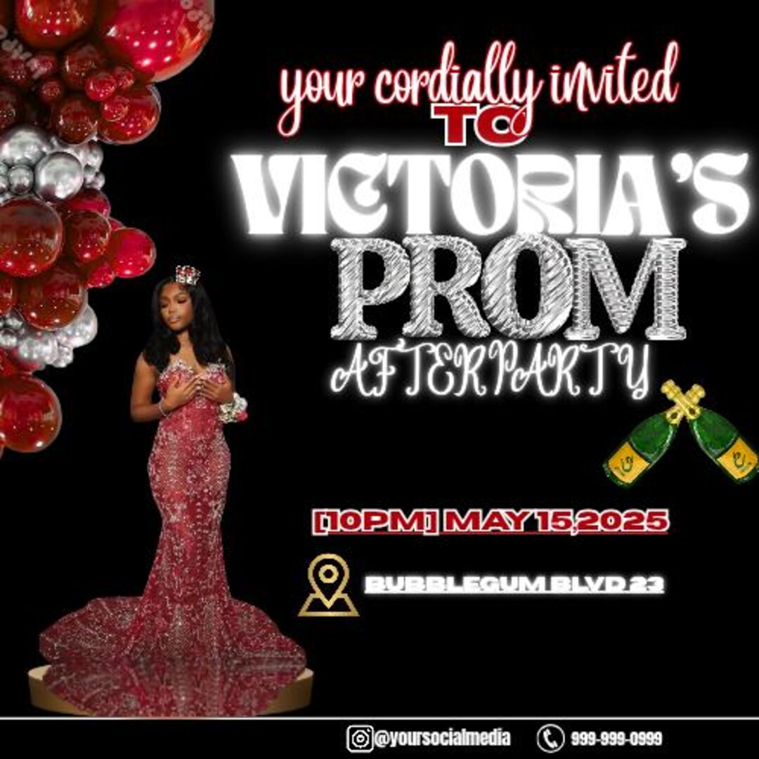 Prom Send off Flyer, Prom After Party Flyer, Digital Template - Etsy