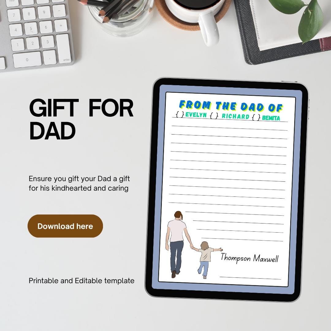 Dad and Kids Notepad: Printable Bonding Activity (instant Download) - Etsy