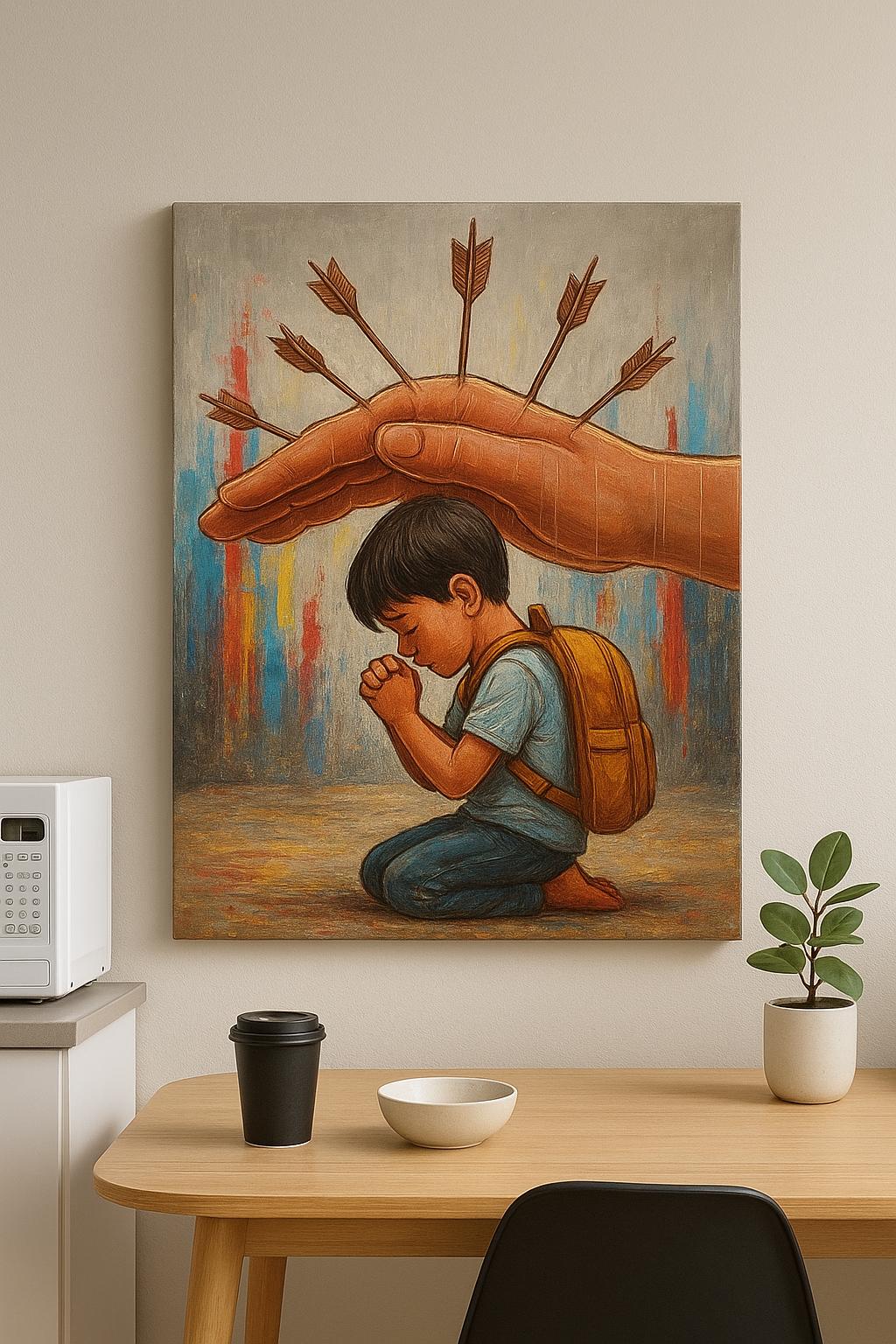 Protective Father and Child Art Print: Sacrificial Love, Family ...
