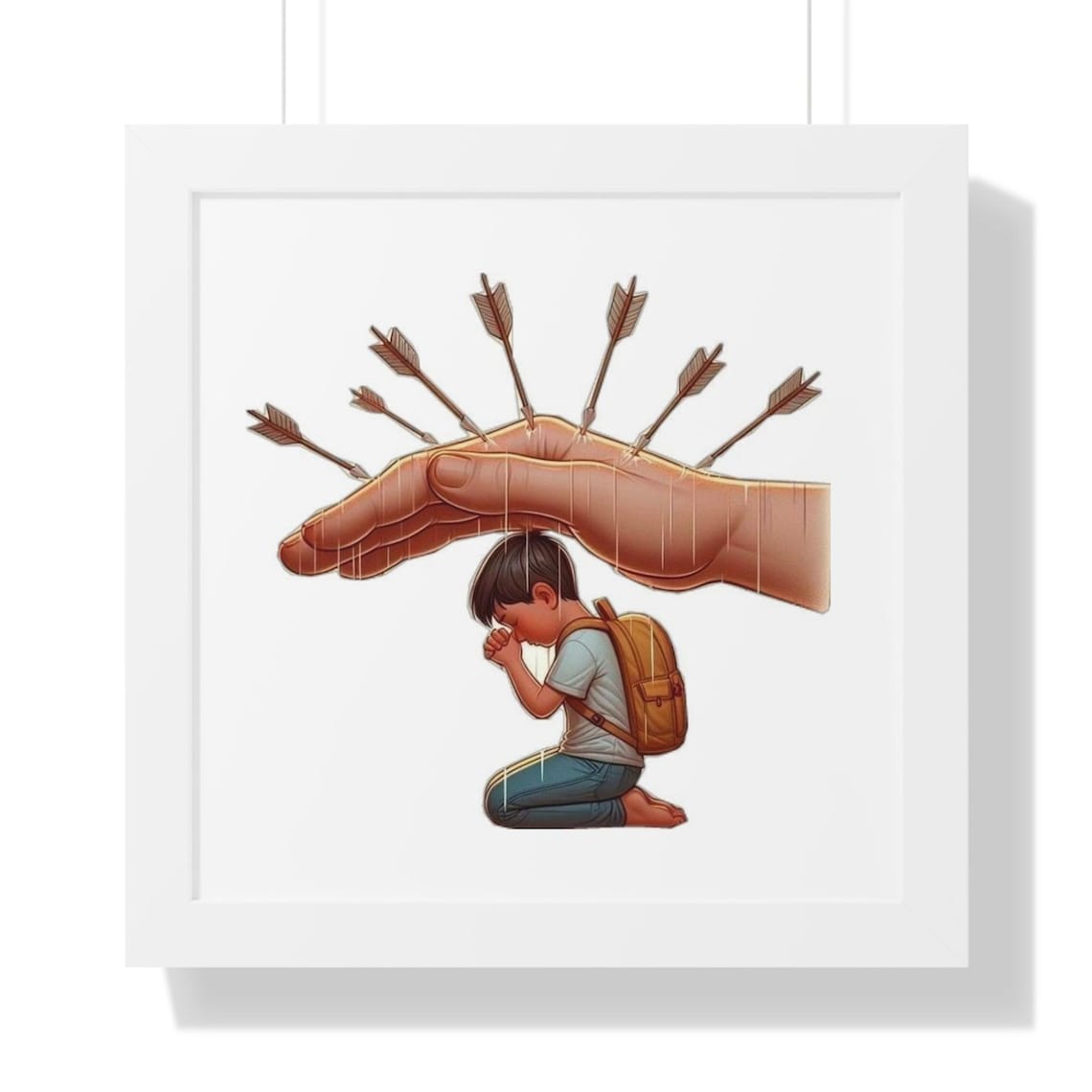 Protective Father and Child Art Print: Sacrificial Love, Family ...
