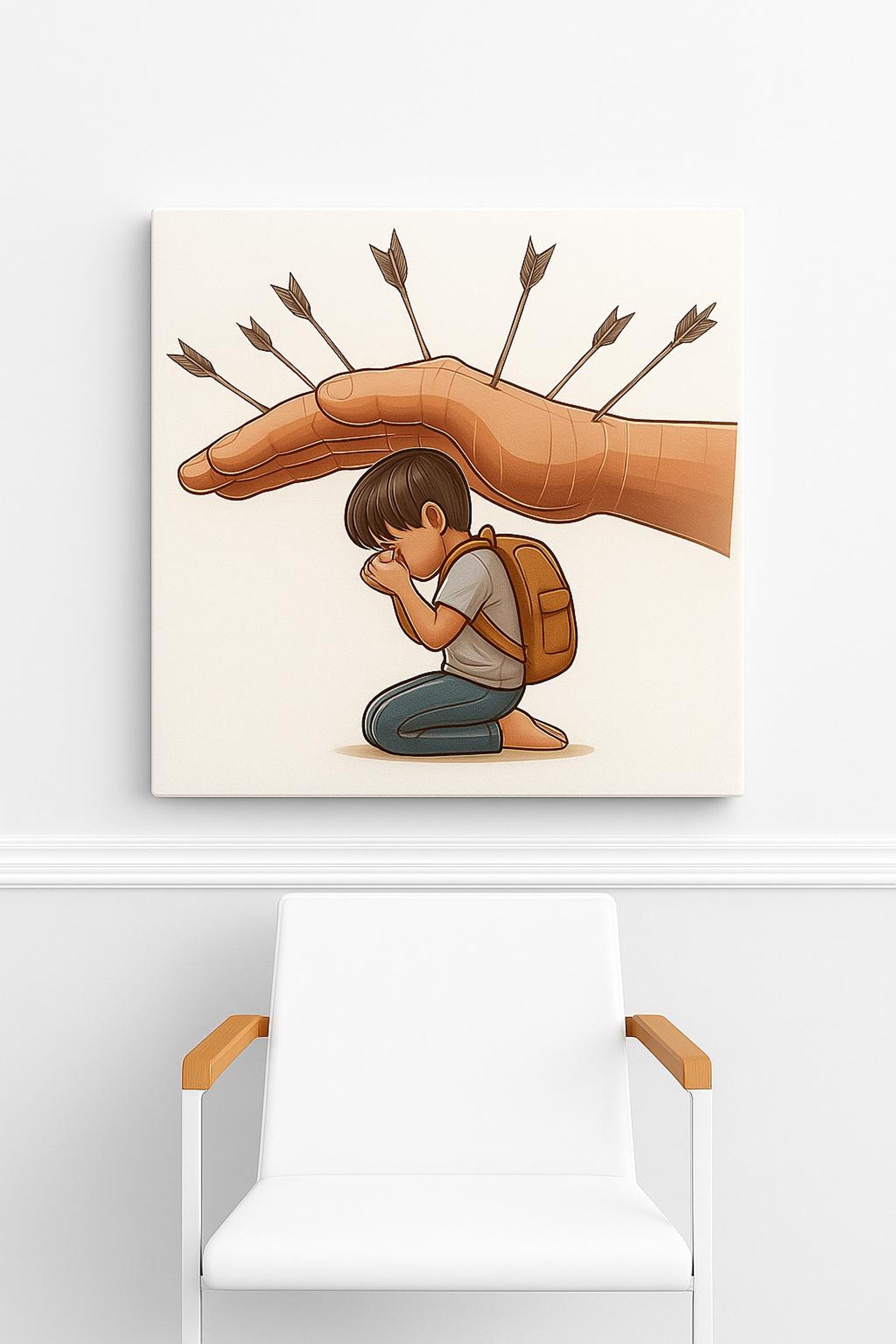 Protective Father and Child Art Print: Sacrificial Love, Family ...