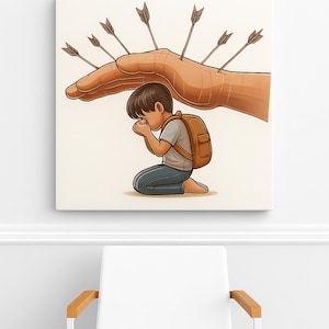 Protective Father and Child Art Print: Sacrificial Love, Family ...