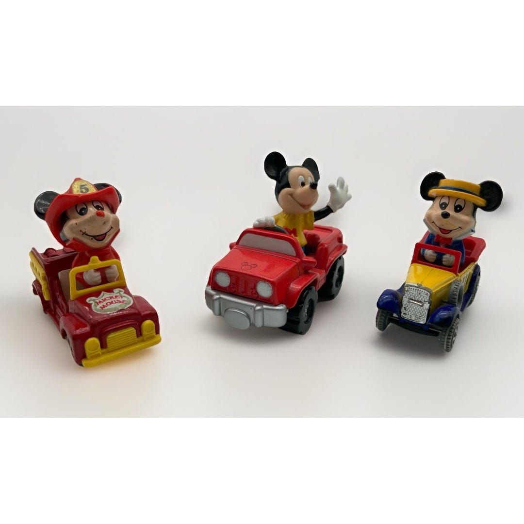 Diecast Mickey Mouse as Car Driver Lot of Three Vintage Collection All ...