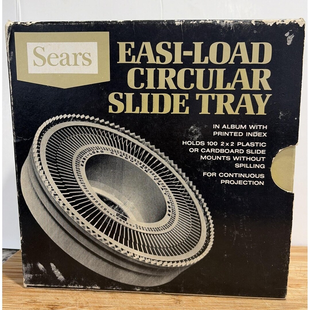 Vintage Sears Easi-load Circular Slide Tray Holds 100 2x2 Slides #39985 ...