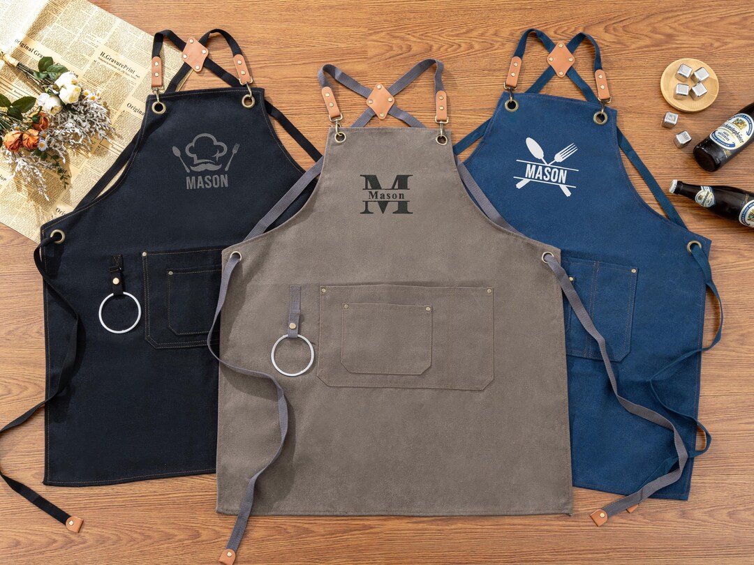 Personalized Canvas Apron, Custom Embroidered Chef Apron, Workshop ...