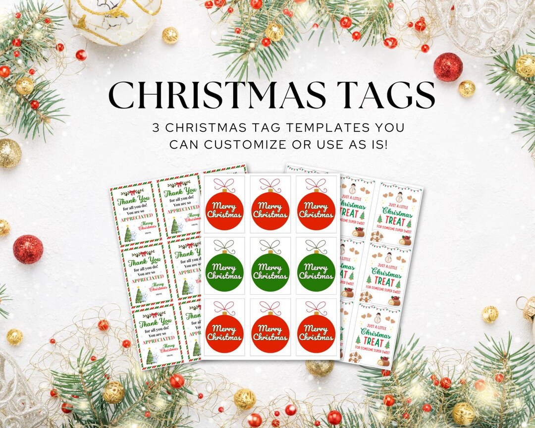 Editable Christmas Gift Tags, Printable Template (digital Download) - Etsy