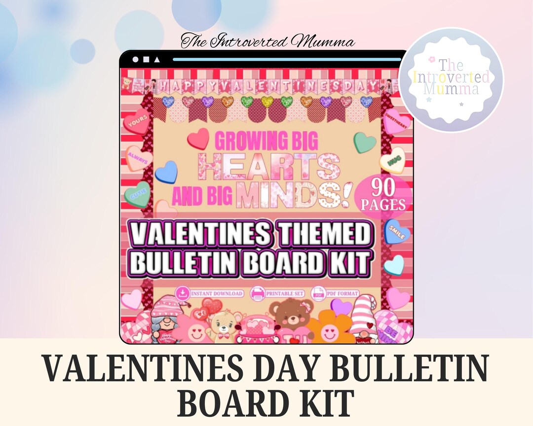 Valentine's Day Bulletin Board: February Classroom Decor (digital Kit ...