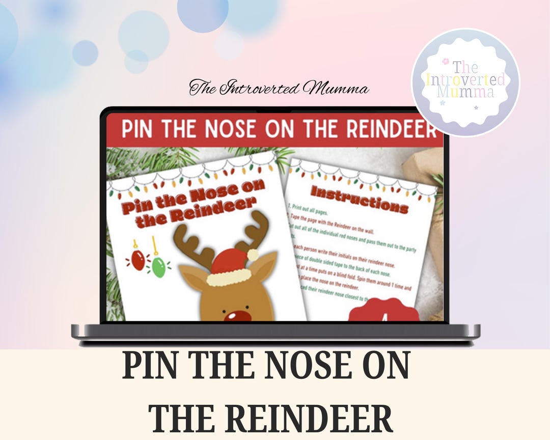 Reindeer Nose Game: Printable Christmas Party Fun for Kids - Etsy