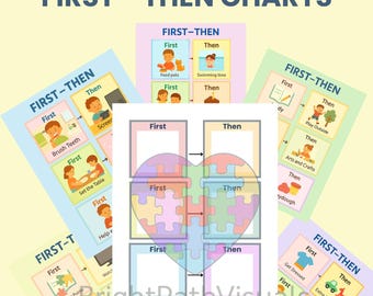 First-then Chart Bundle: Visual Schedule for Autism & ADHD (printable ...