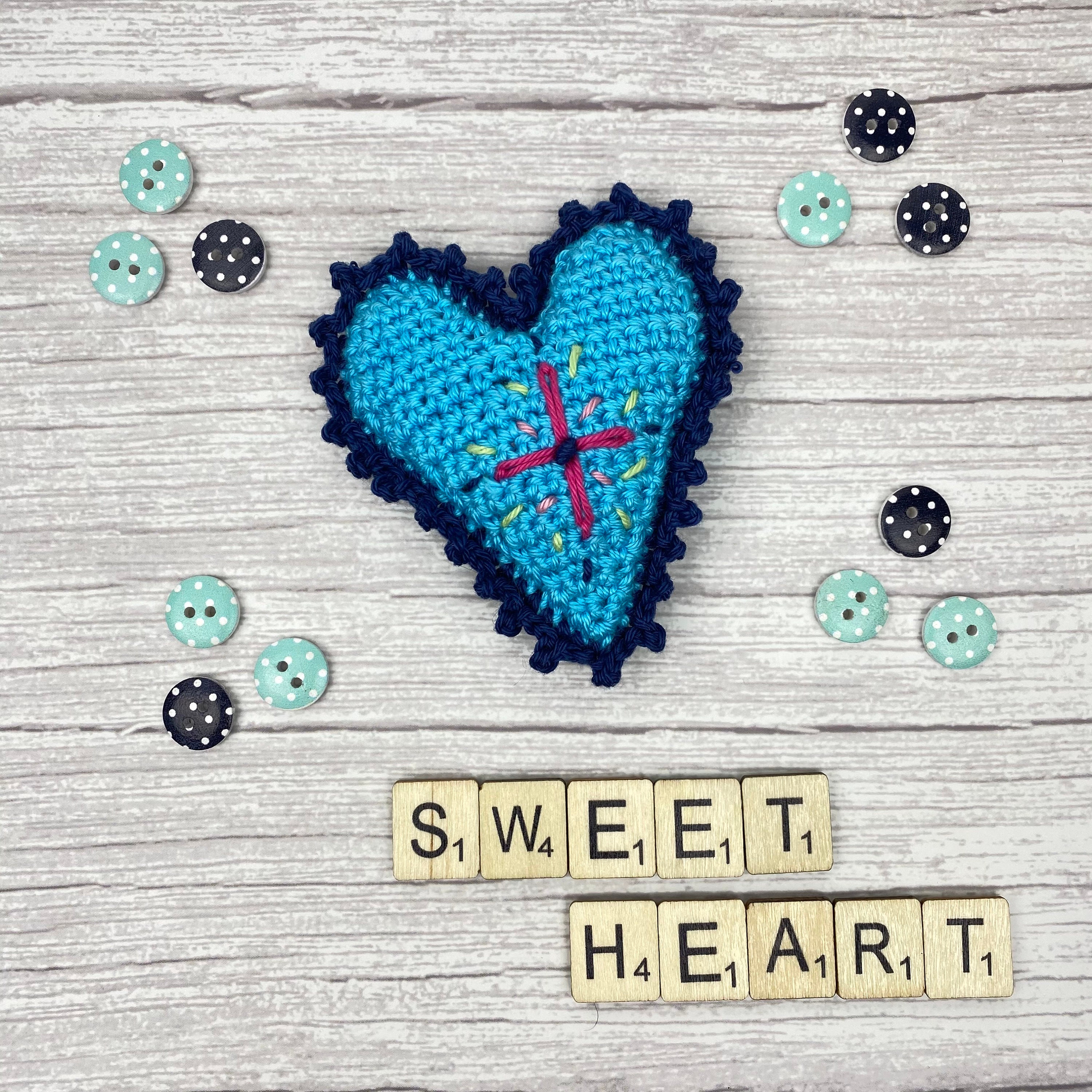 Crochet Heart PDF Pattern to Download - Hanging Ornament - Christmas ...