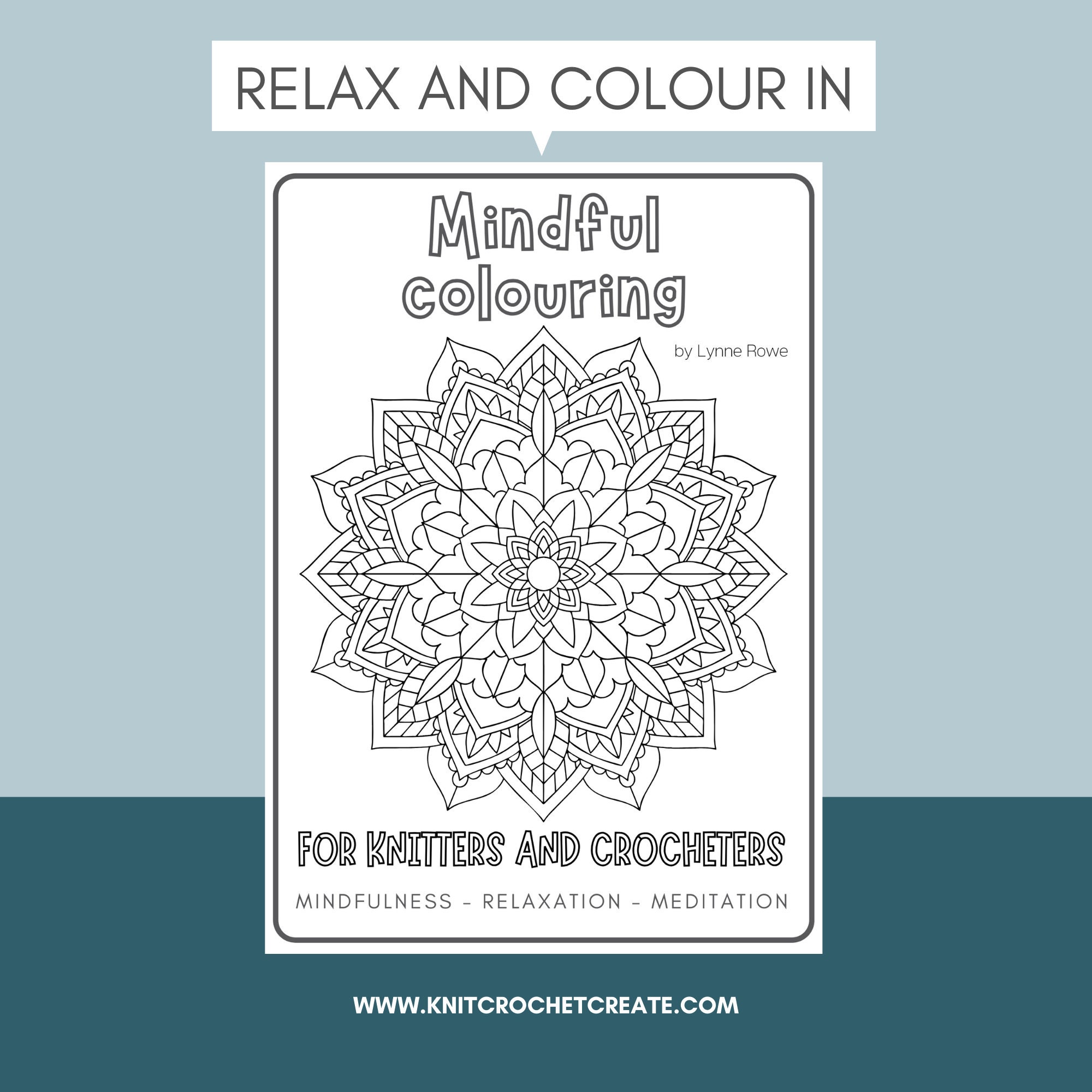 Mindful Colouring Pages PDF to Print Knitting and Crochet Themed ...
