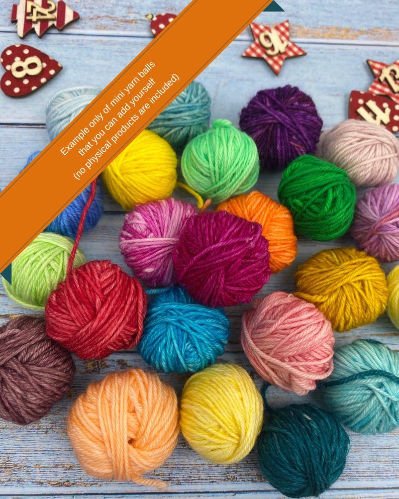 DIY Yarn Advent Calendar: Printable Tags & Activities (PDF Pattern) - Etsy