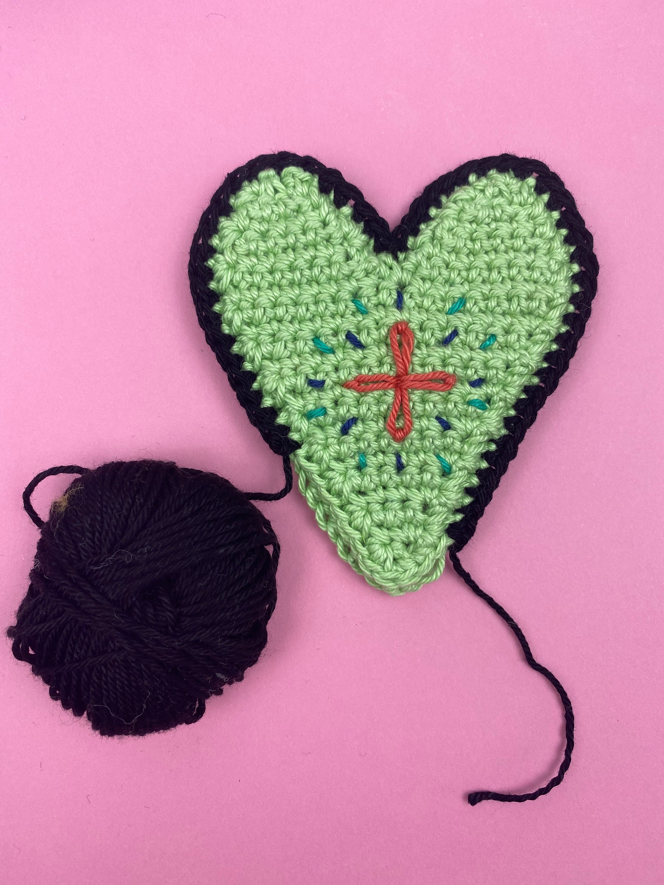 Crochet Heart PDF Pattern to Download - Hanging Ornament - Christmas ...