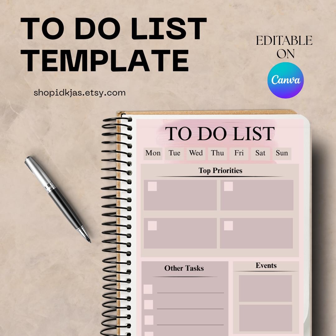 Editable Weekly to Do List | Printable to Do List Template | Weekly to ...