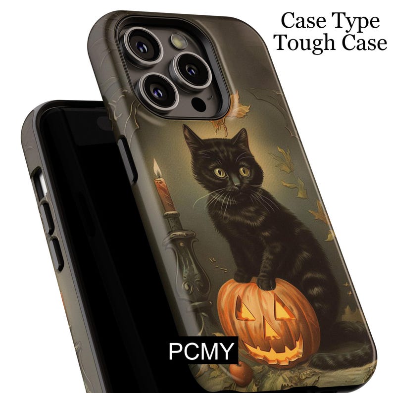 Black Cat and Pumpkin Phone Case, Halloween,iphone 16 15 14 13 12 11X ...