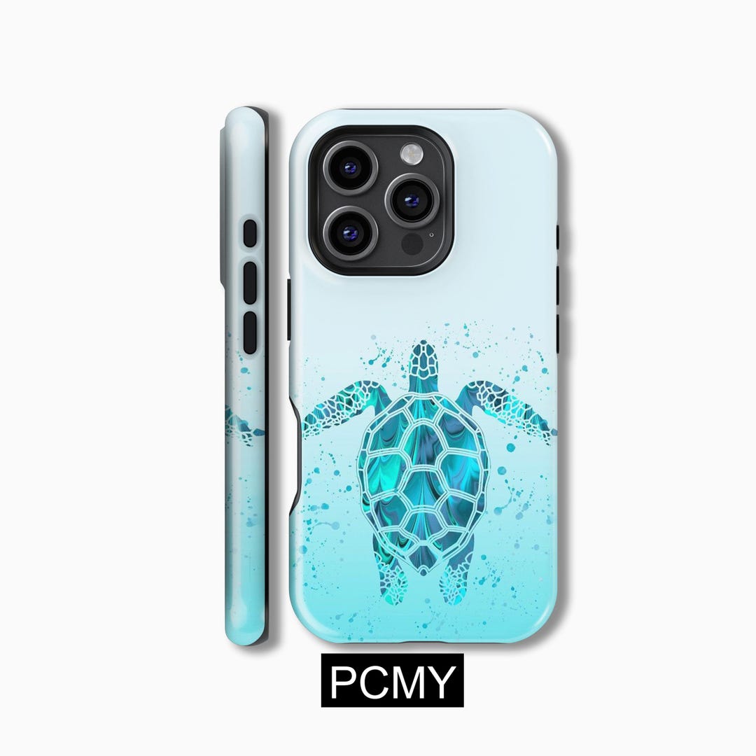Stained Glass Blue Sea Turtles Phone Case,iphone 16 15 14 13 12 11X Xs ...