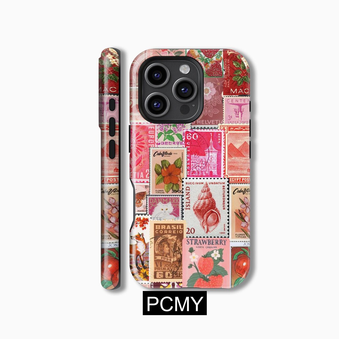 Retro Stamps Phone Case,stamp Aesthetic , iPhone 16 15 14 13 12 11 X Xs ...