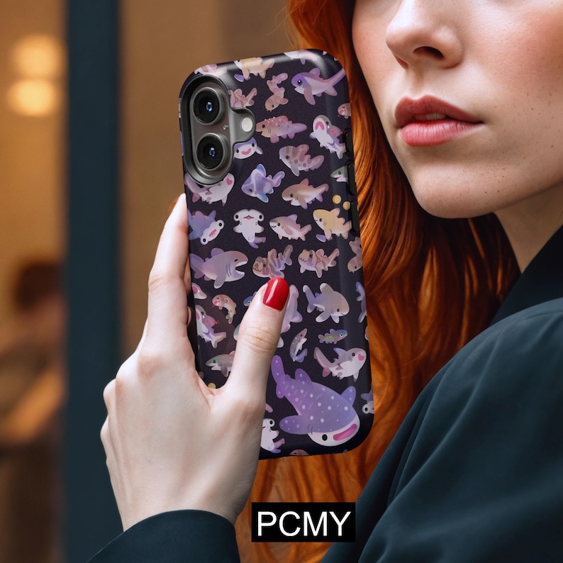 Cute Cartoon Seal and Shark Phone Case,iphone 16 15 14 13 12 11 X Xs 8 ...