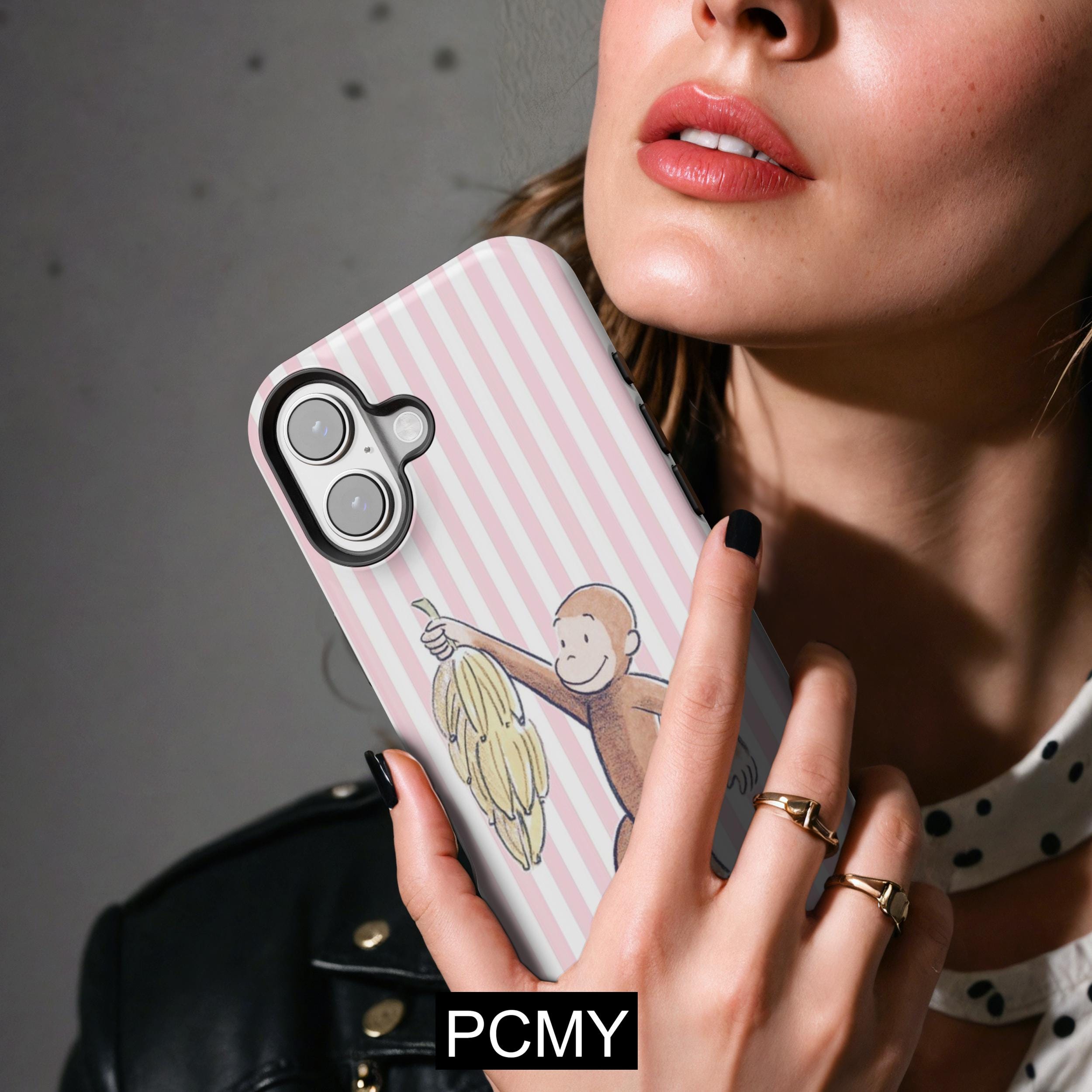 Funny Monkey and Stripes Phone Case,iphone 16 15 14 13 12 11 X Xs 8 Max ...