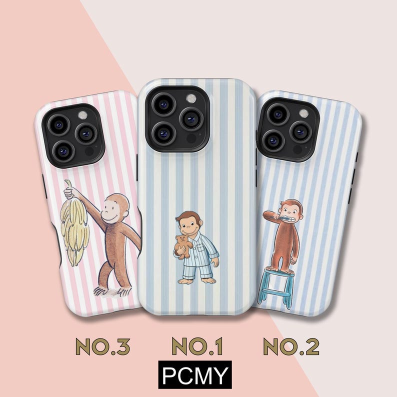 Funny Monkey and Stripes Phone Case,iphone 16 15 14 13 12 11 X Xs 8 Max ...
