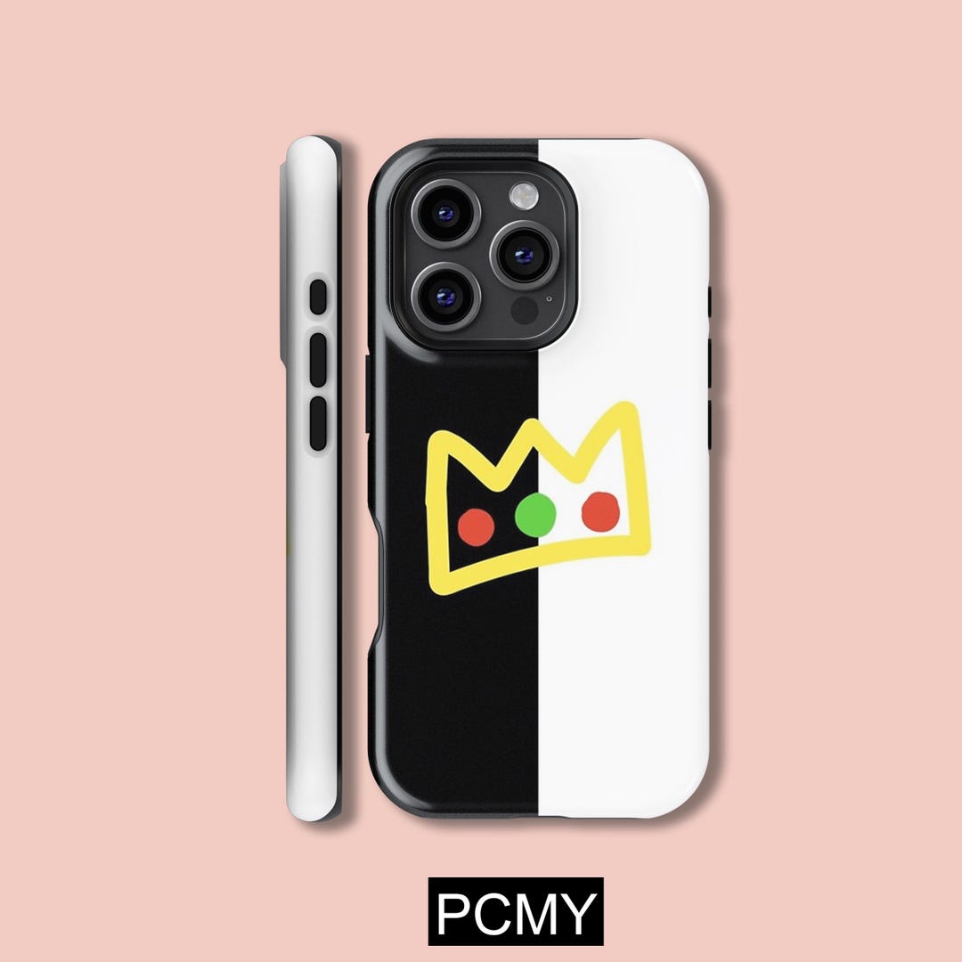 Black and White Minimalist Crown Phone Case,iphone 16 15 14 13 12 11X ...