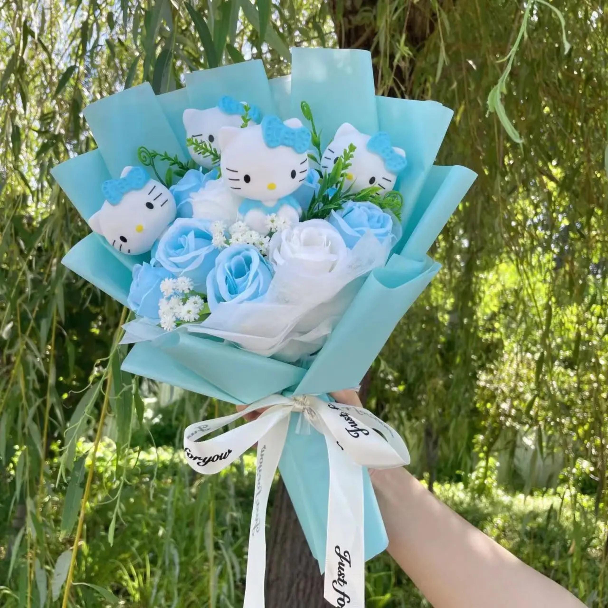Hello Kitty Bouquet: Artificial Flowers Arrangement, Birthday Gift - Etsy