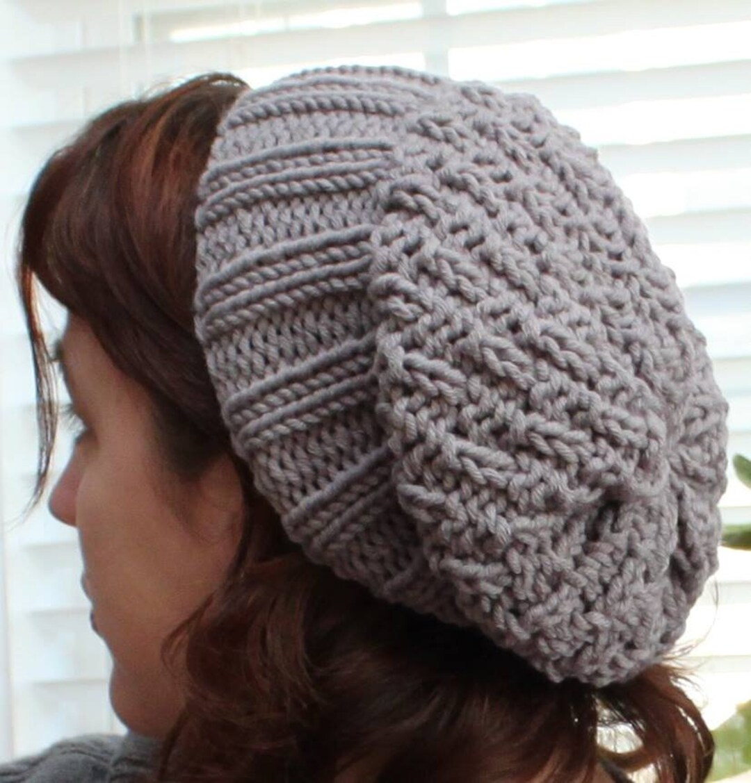 Simple Bulky Knit Beret KNITTING PATTERN - Etsy