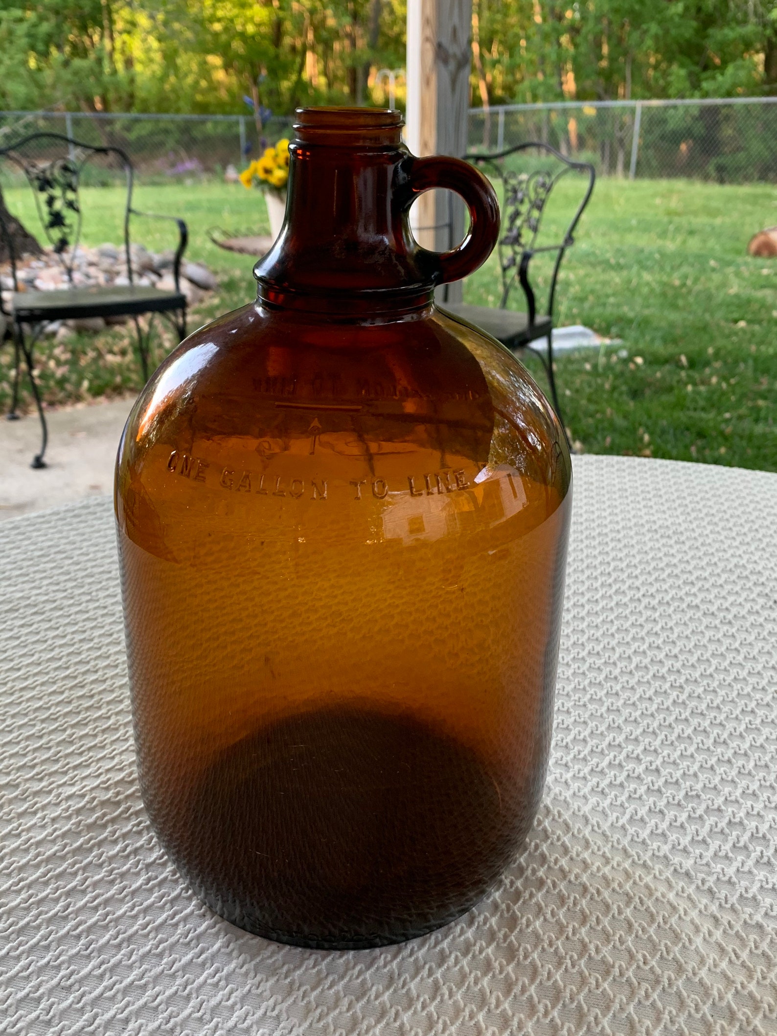 Vintage Glass Gallon Jar Vintage Glass Jug Brown Glass Jug Etsy