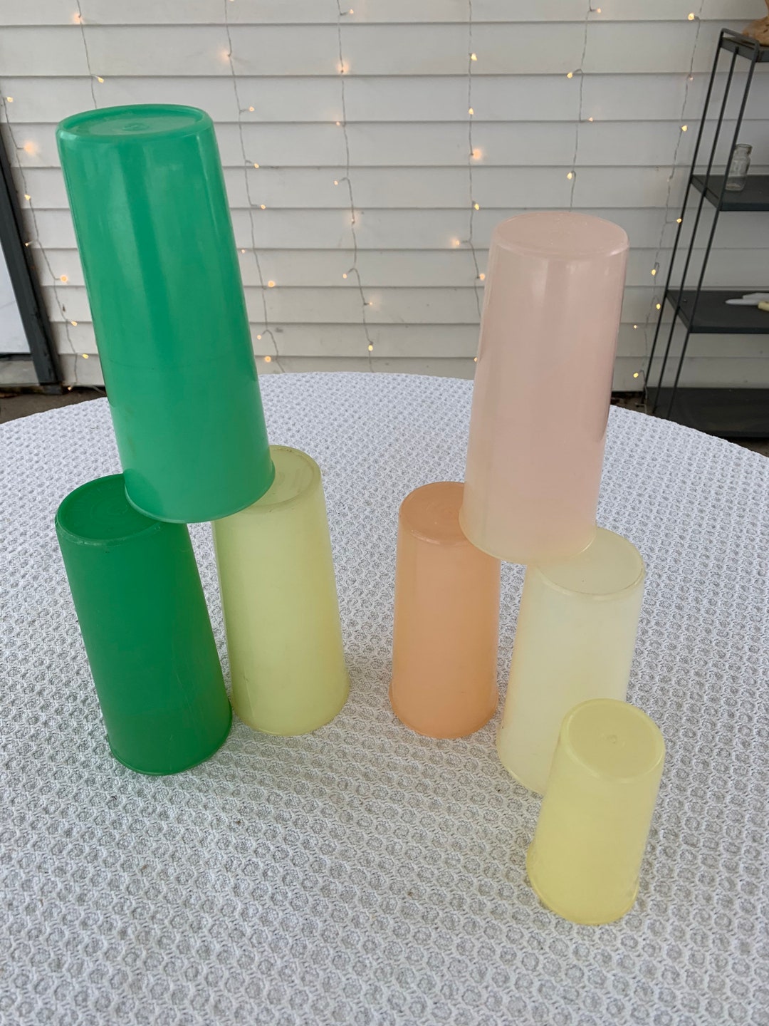 Vintage Tupperware Tumblers, Vintage Tupperware Cups, Set of Tupperware ...