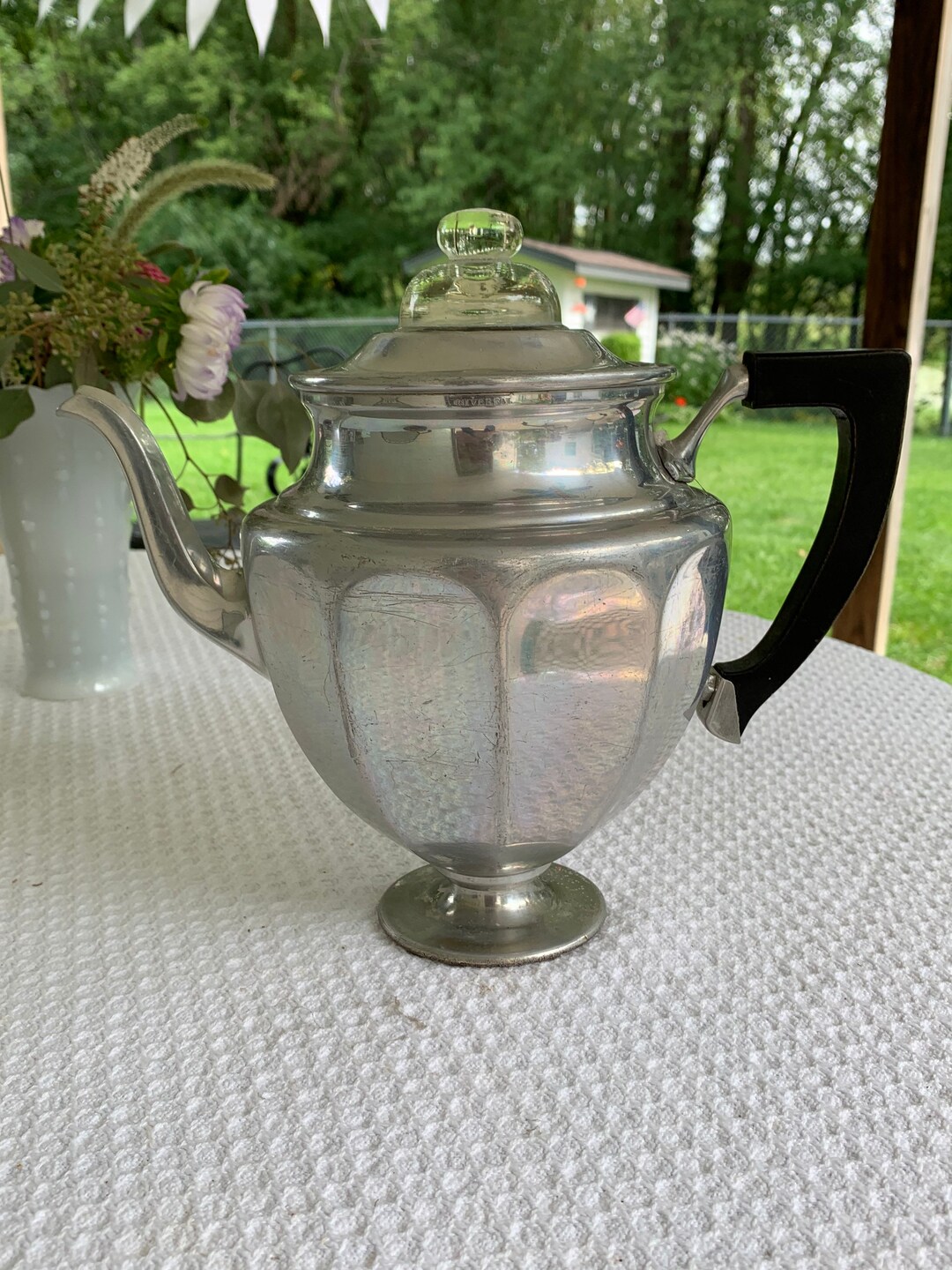 Vintage Perk Coffee Pot, Stovetop Perk Coffee Pot, Wood Handle Coffee ...