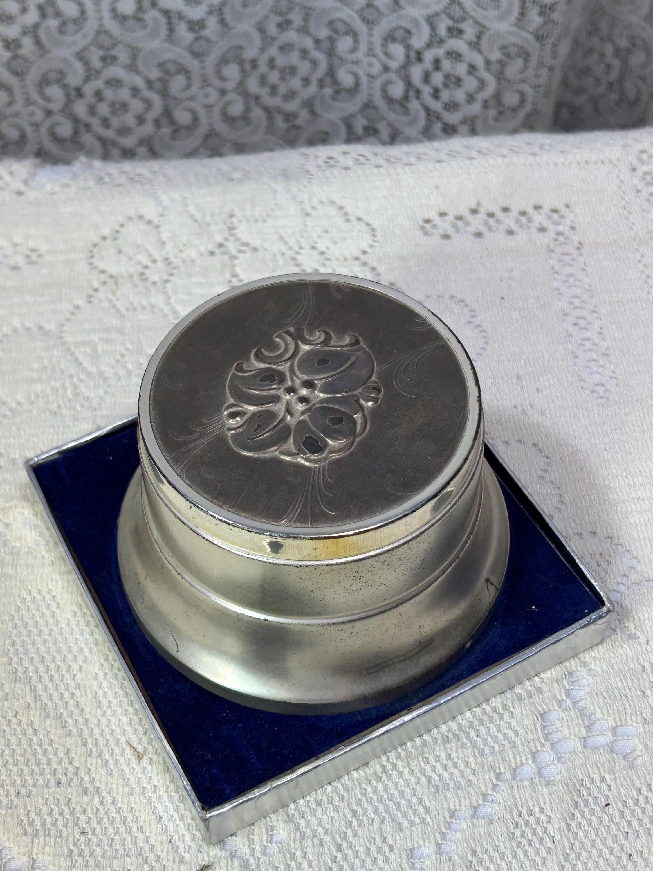 Vintage Vanity Powder Box, Vintage Musical Covered Powder Dish, Vintage ...