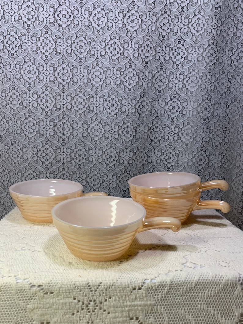 Vintage Luster Ware Bowls Set of Luster Ware Peach Luster - Etsy