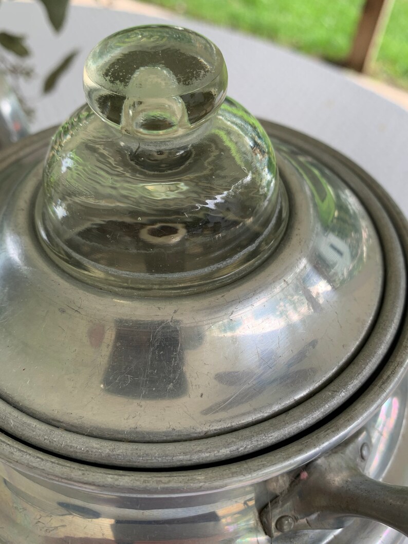 Vintage Perk Coffee Pot, Stovetop Perk Coffee Pot, Wood Handle Coffee ...