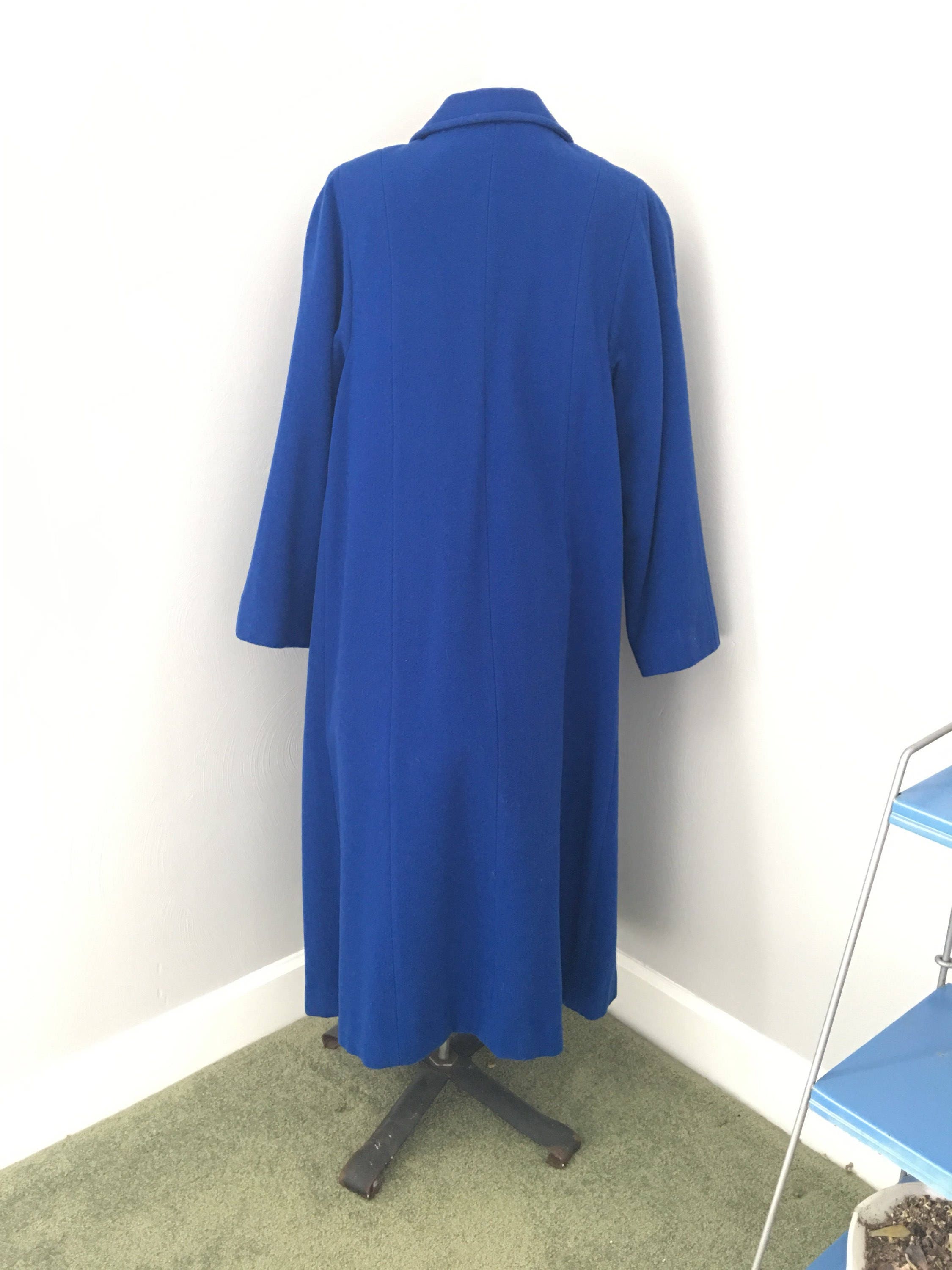 Vintage Harve Bernard, Bernard Holzman Full Length Royal Blue Wool Coat ...