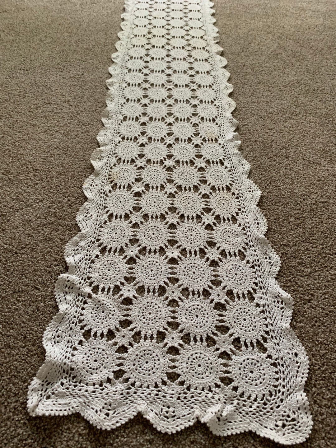Vintage Table Runner, Crochet Table Runner - Etsy
