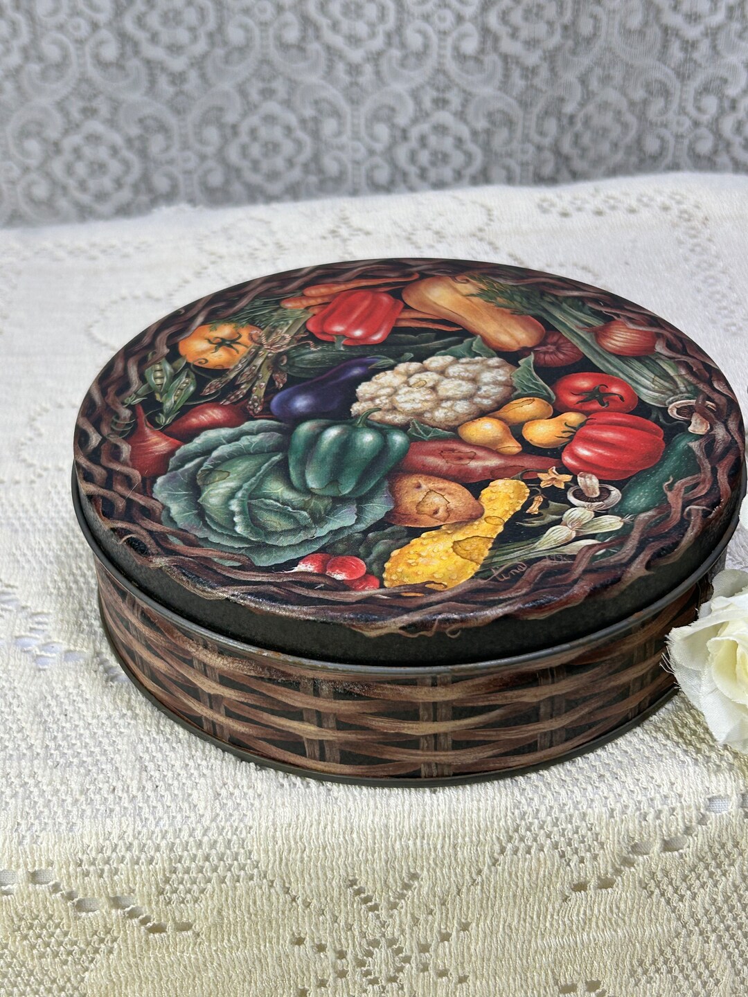Vintage Tin, Storage Tin, Vegetable Storage Tin - Etsy