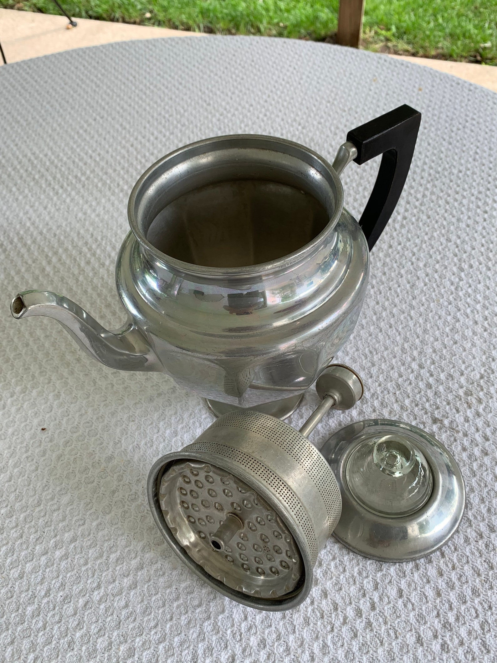 Vintage Perk Coffee Pot, Stovetop Perk Coffee Pot, Wood Handle Coffee ...